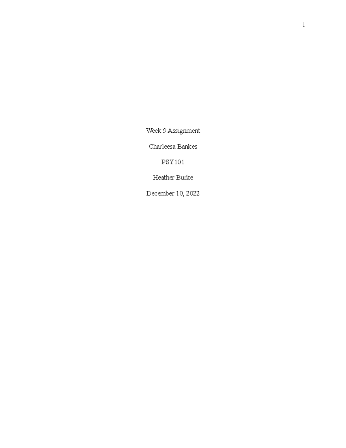 PSY101 Week 9 Assignment: Learning, Behavior & Motivation Insights ...