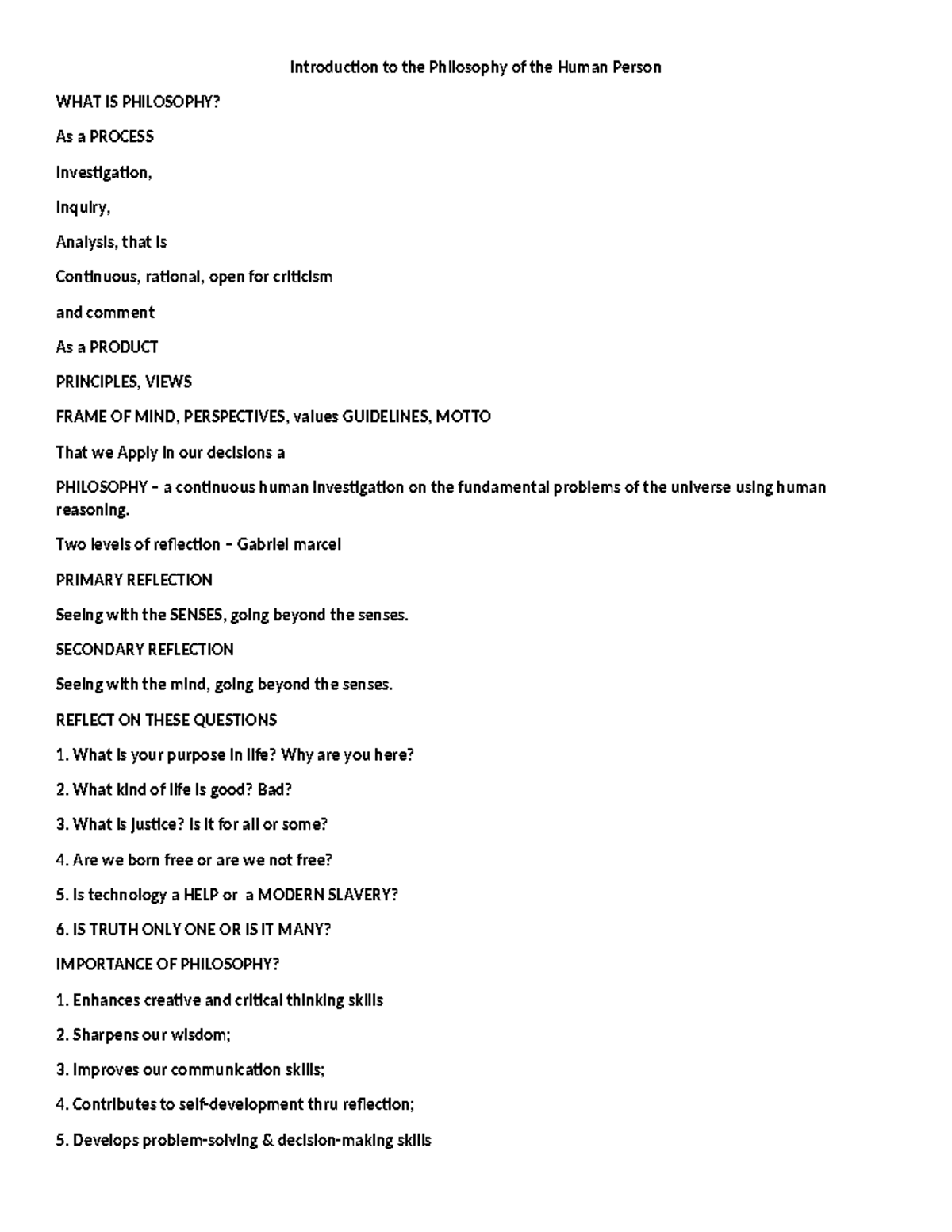 Intro-to-Philo - For your notes - Introduction to the Philosophy of the ...