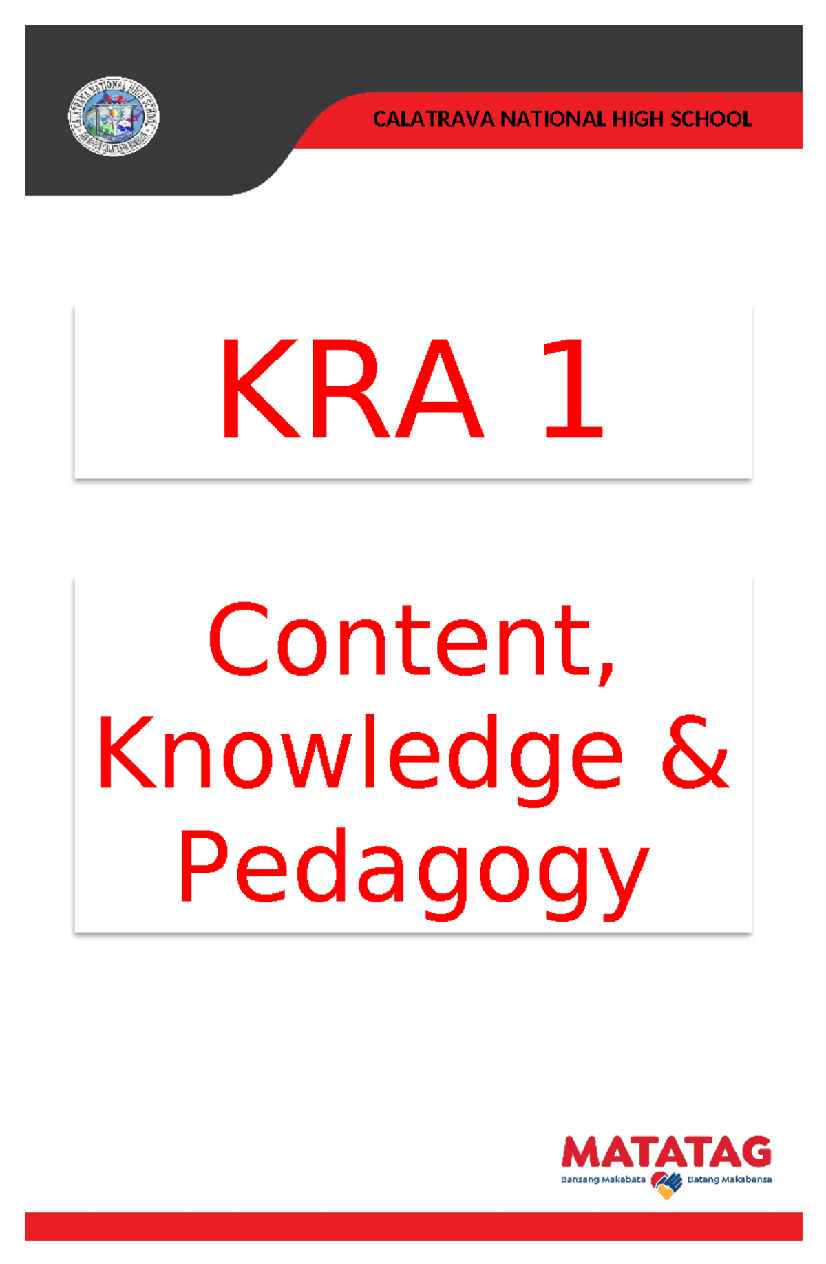 KRA Objectives Overview and Assessment Tools for Teaching Excellence ...
