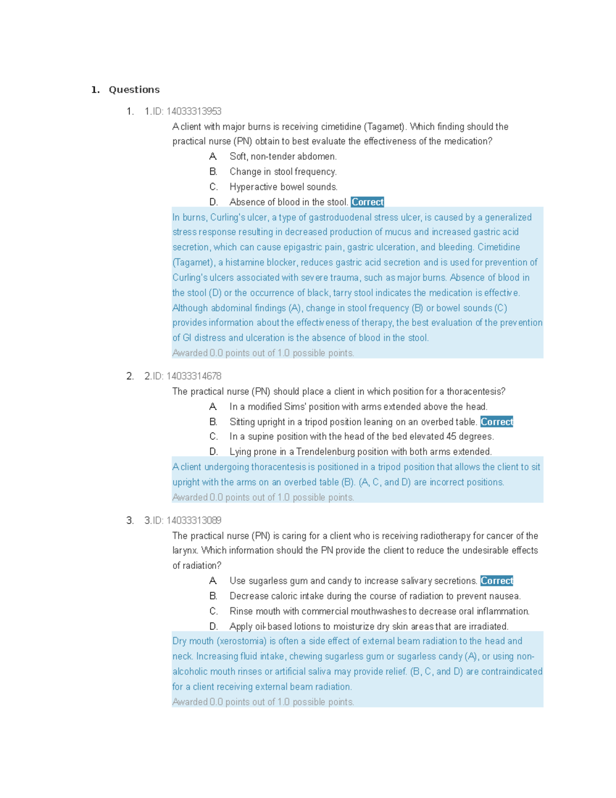 Evolve Med Surg PN Practice Exam Questions and Answers - Studocu