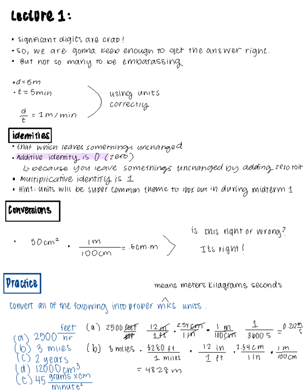 Lecture 1: Understanding Significant Digits and Unit Conversions - Studocu