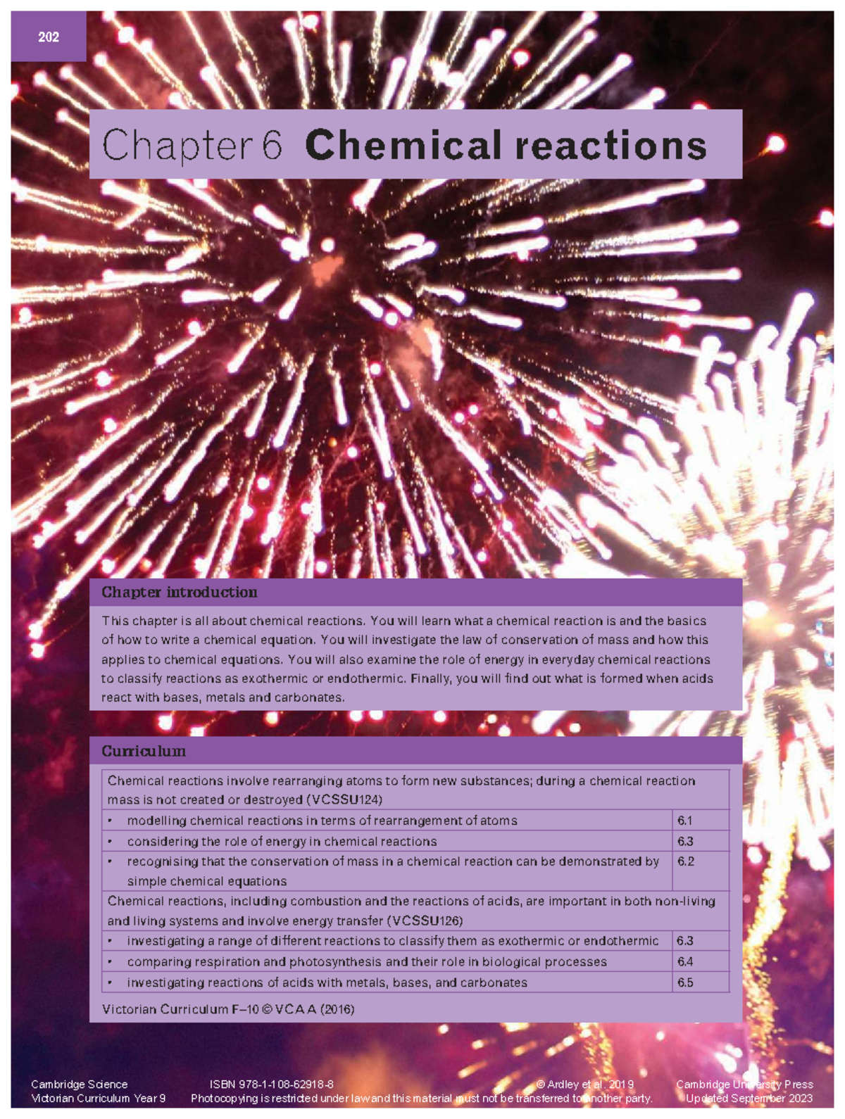 VIC 9 Science Chapter 6: Understanding Chemical Reactions and Energy ...