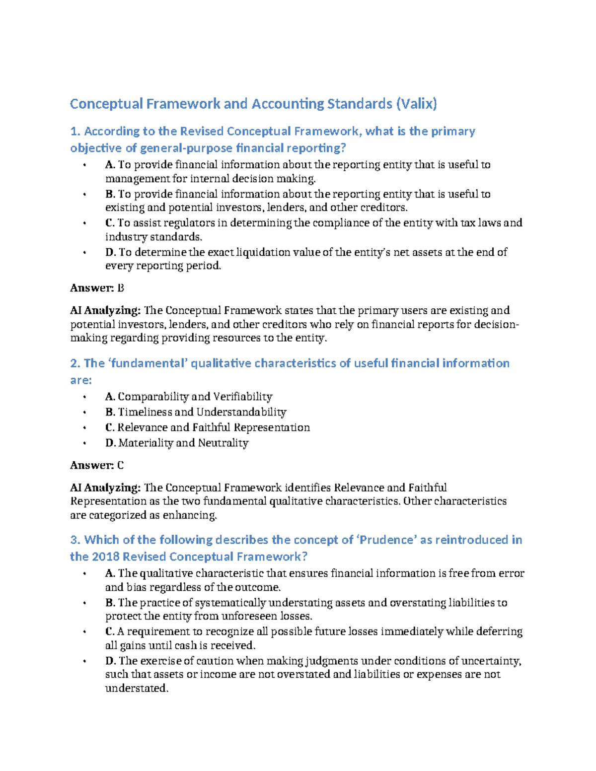 Conceptual Framework and Accounting Standards (Valix) Reviewer 2 - Studocu