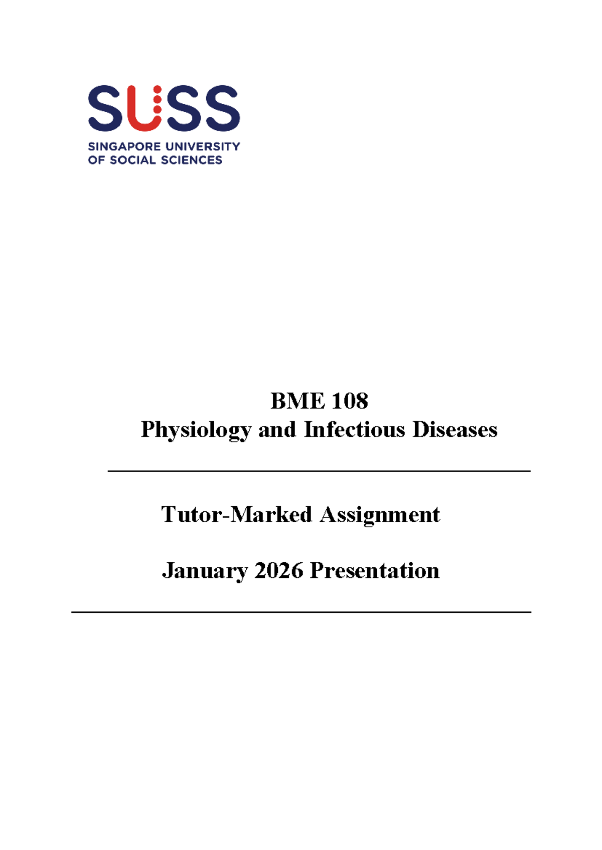 BME108 TMA Jan 2026: Physiology & Infectious Diseases Assignment - Studocu