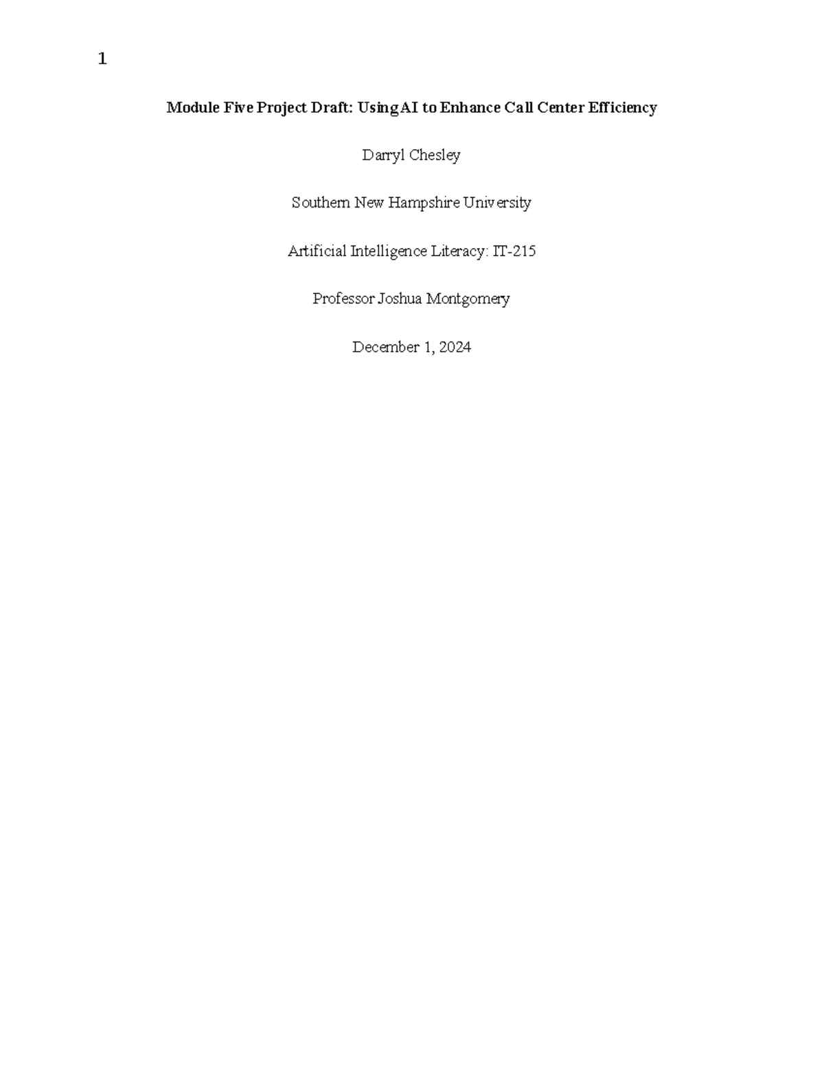 Module 5 - Project Draft - Module Five Project Draft: Using AI to ...