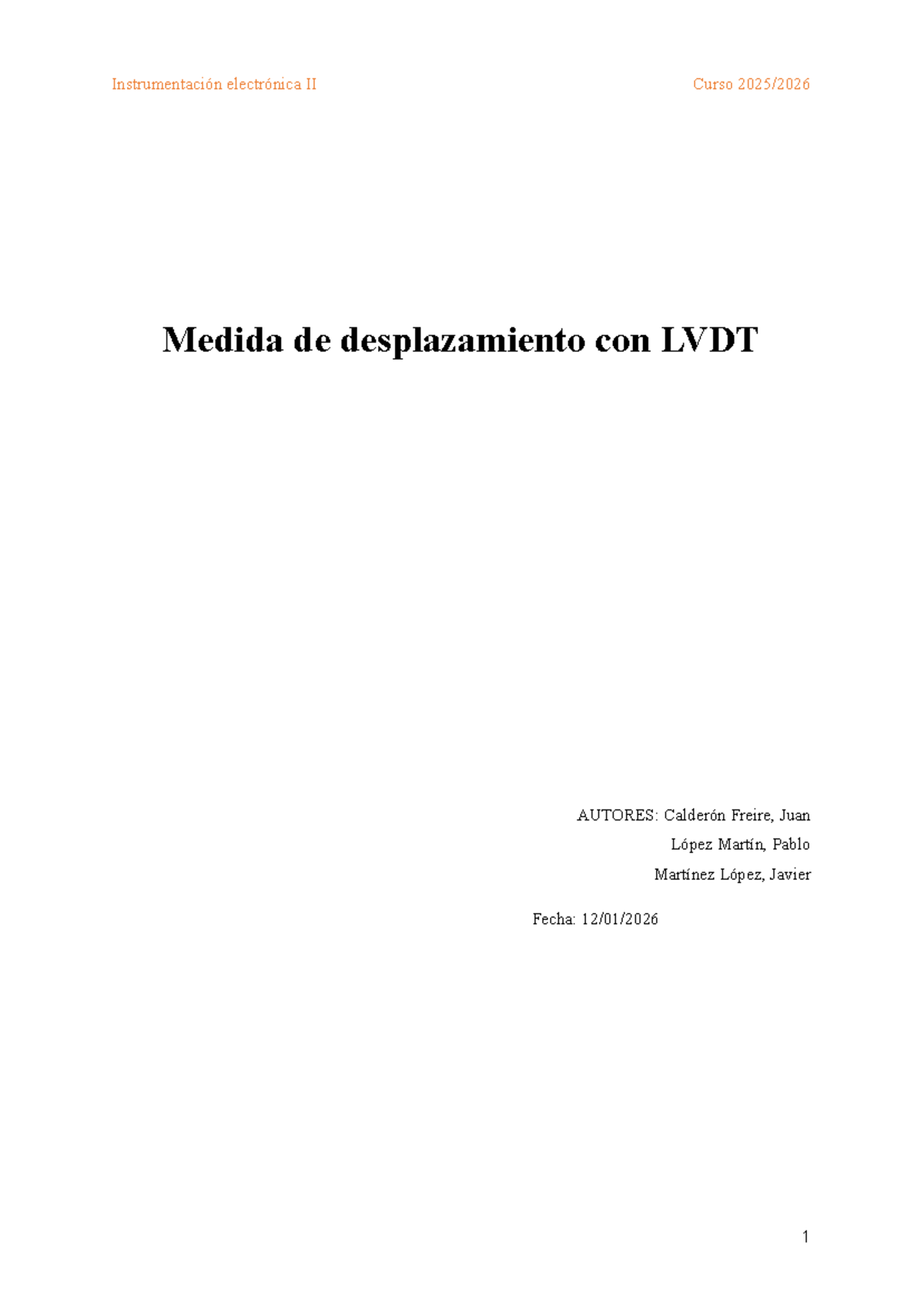 Memoria del Trabajo Práctico: Medida de Desplazamiento con LVDT - MF ...
