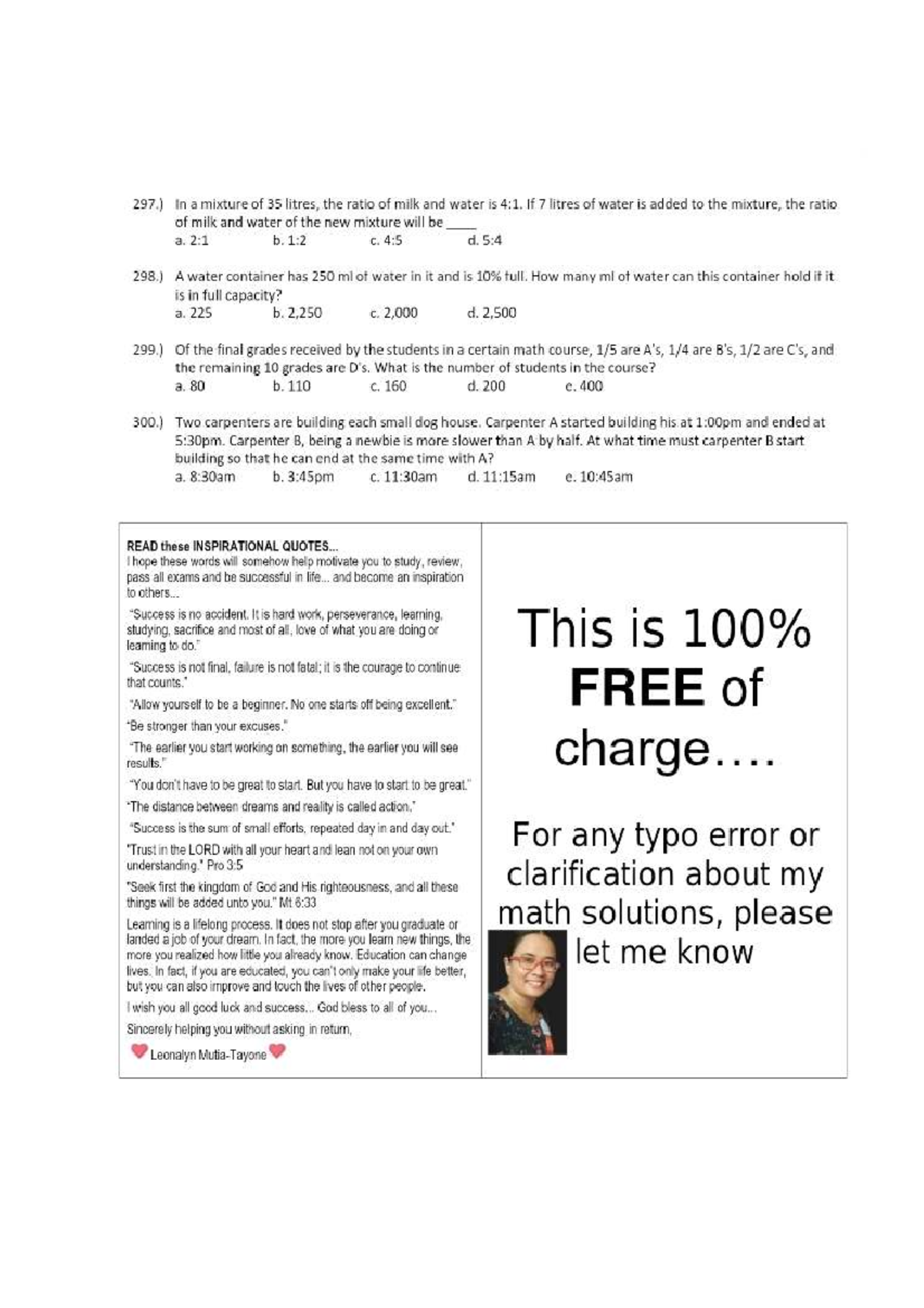 KG - Math Problems and Solutions (CSE Review) - Studocu