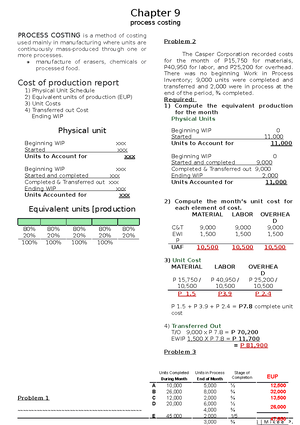 Pdfcoffee - Cost Accounting Chapter 6 process costing practice problems - PRACTICAL ACCOUNTING 2 ...