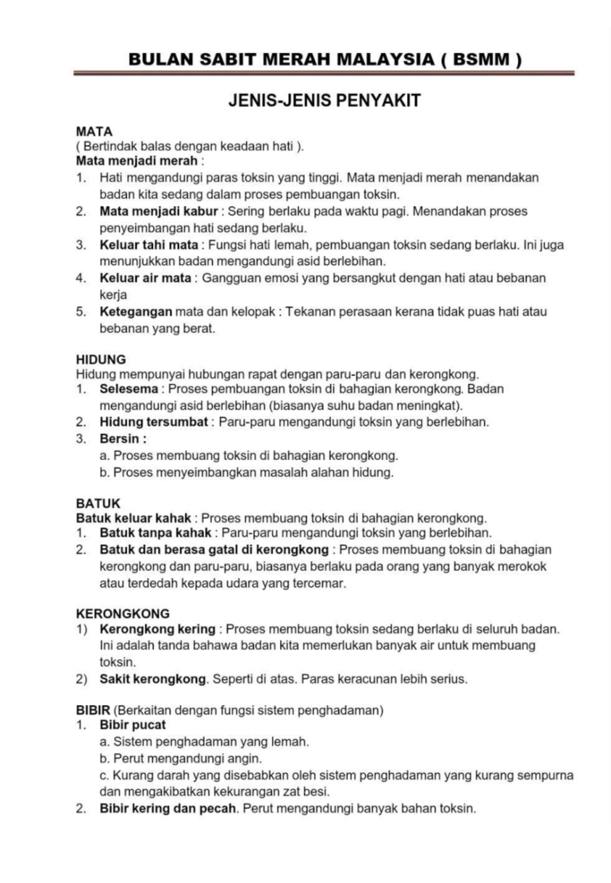 Jenis - Jenis Penyakit - Pbsm - Psychology Counseling - Studocu