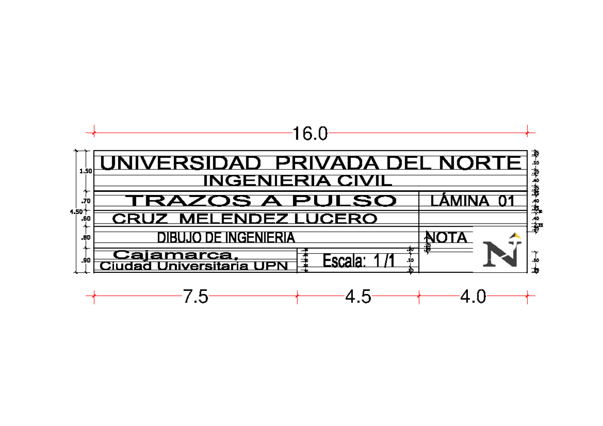 Modelo Membrete para Trazo a Pulso en Dibujo de Ingeniería F - Studocu