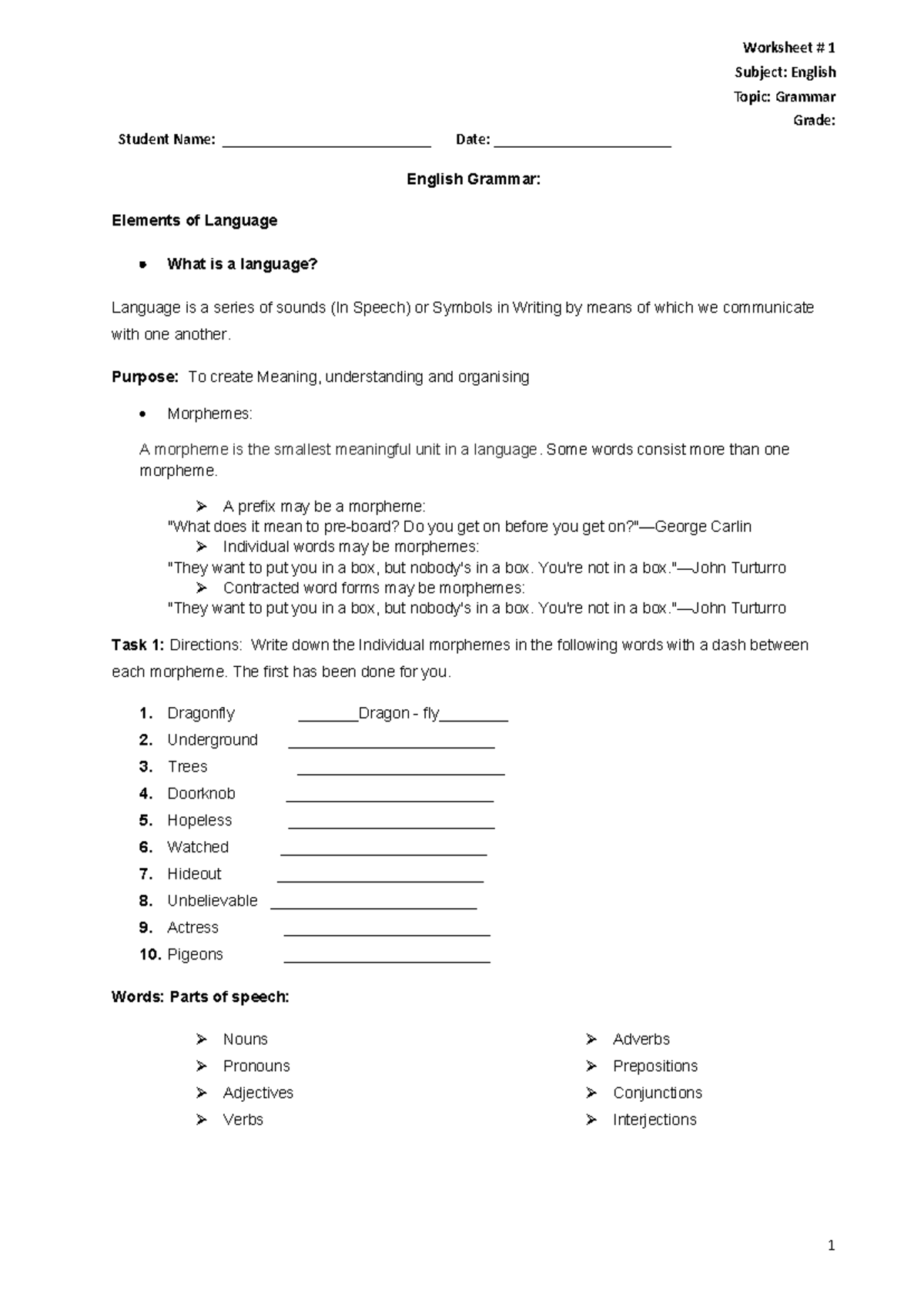 English Lower Secondary Checkpoint Worksheet: Grammar Essentials - Studocu