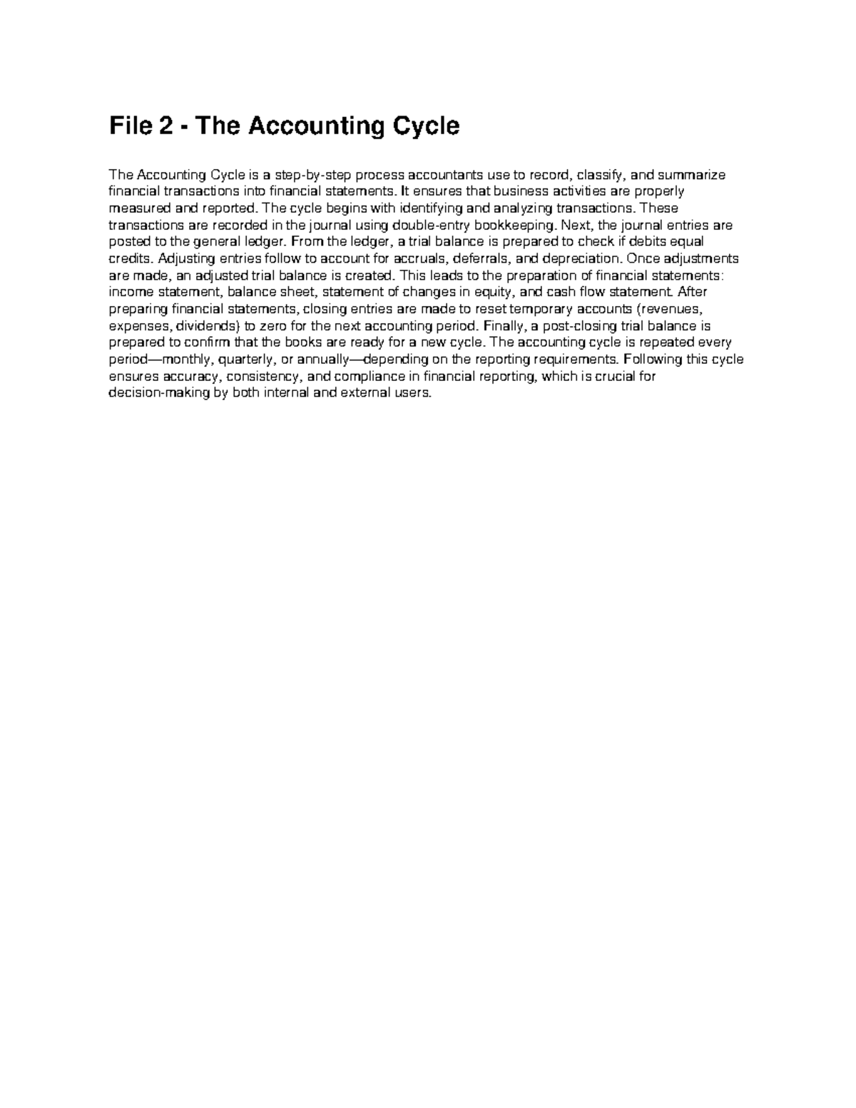 File 2 - Understanding the Accounting Cycle Process - Studocu