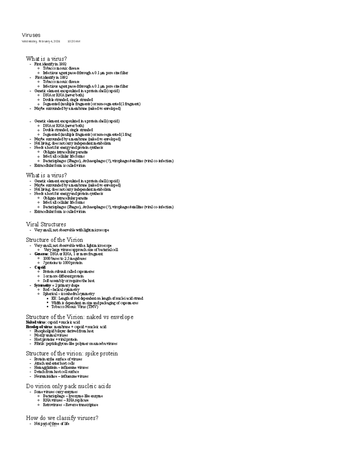 Viruses: Structure, Classification, and Infection Mechanisms - Studocu