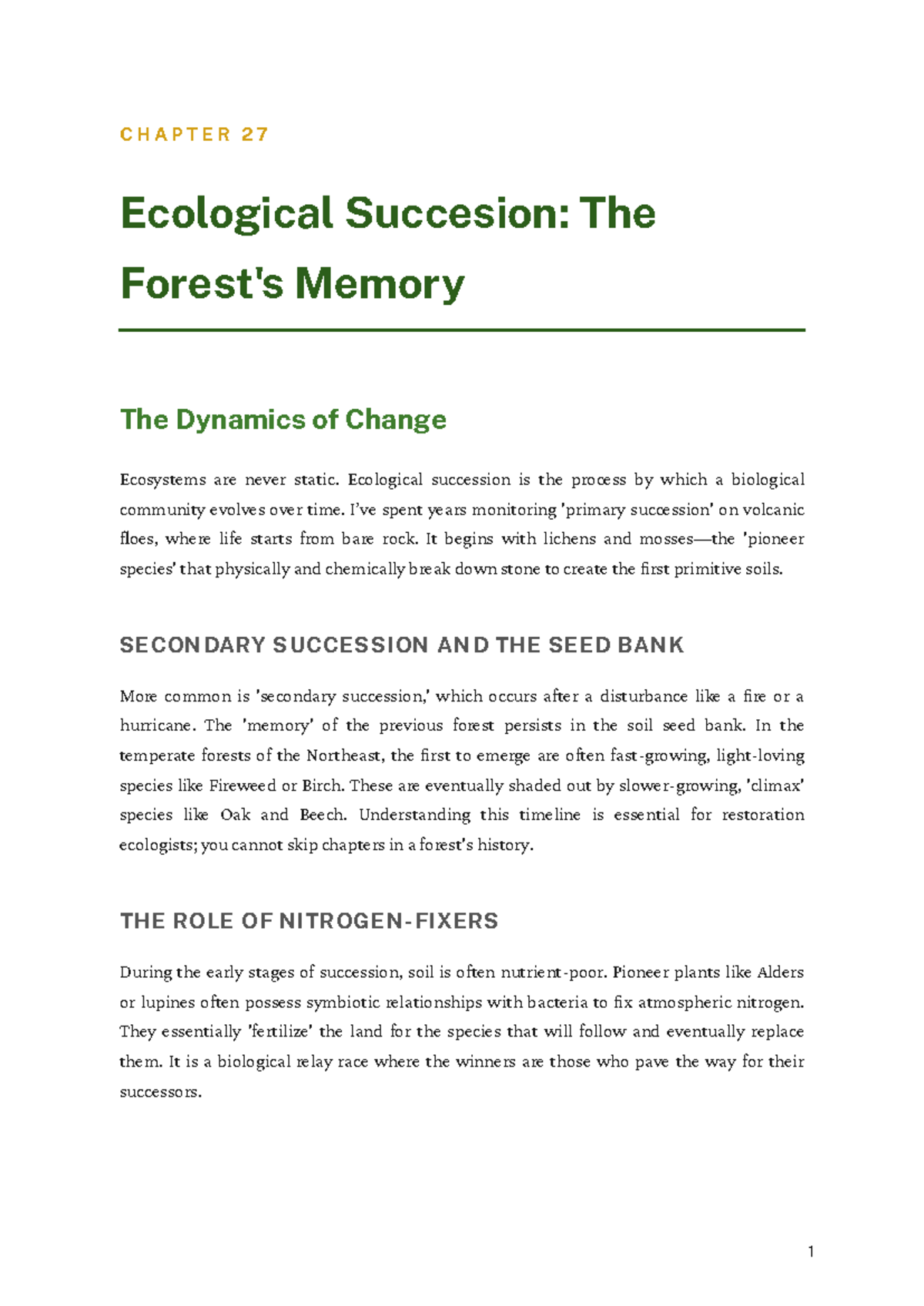 CHAPTER 27: Ecological Succession and Ecosystem Dynamics - Studocu