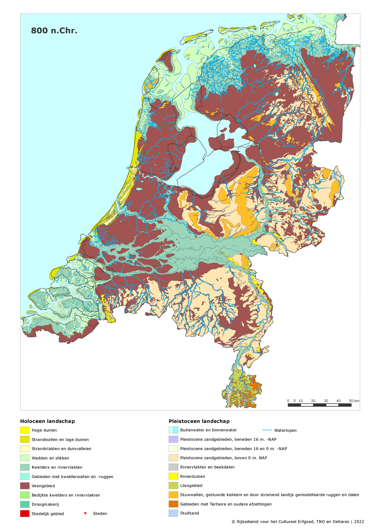 Paleogeografischekaarten v2021 800n Chr - 800 n. Holoceen landschap ...