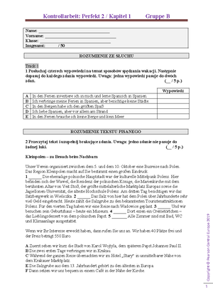 MEGA 2 Lektion 1A - Ćwiczenia z lekcji 1A - © Klett Polska MEGA! 2 ...