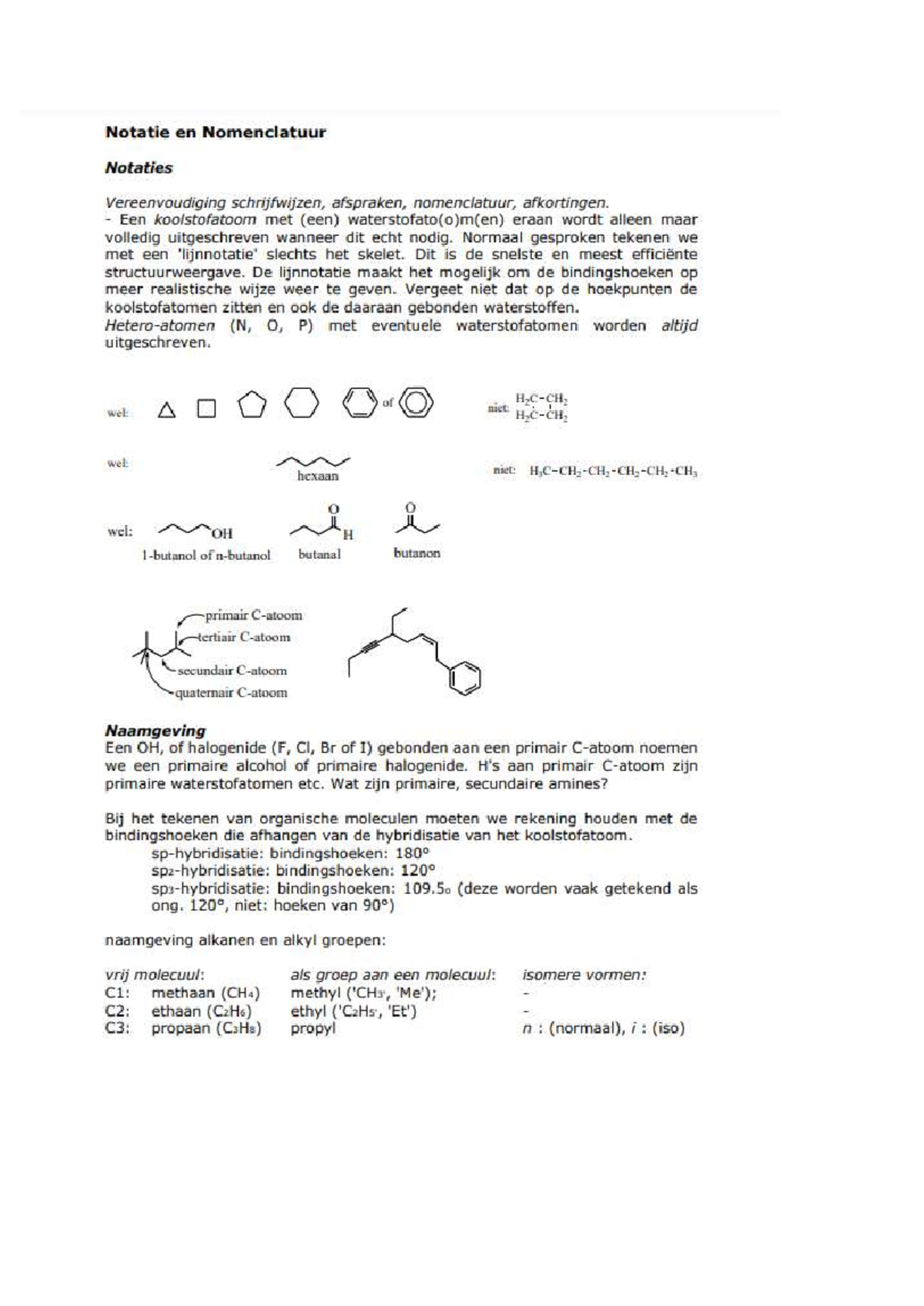 FABA-102 Notatie en Nomenclatuur: Structuren, pKa en Triviale Namen ...
