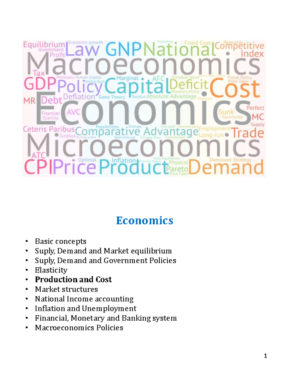 Economics-3-Production and Cost - Economics Basic concepts Suply ...