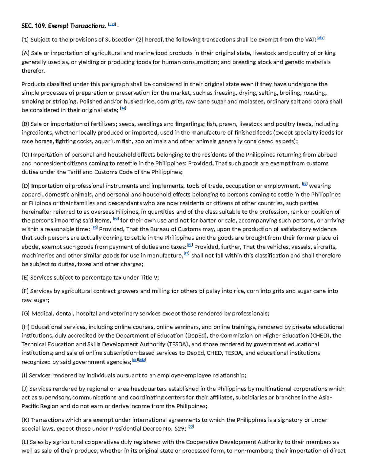 SEC 109 - VAT Exempt Transactions Overview - Studocu