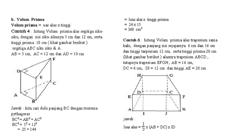 Tugas Tutorial: Menghitung Volume Prisma dan Luas Alas (Matematika ...