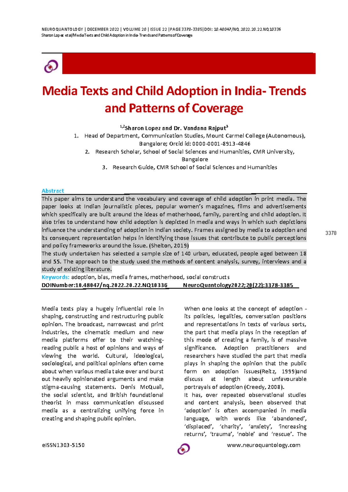 Media Texts and Child Adoption: Trends and Patterns Analysis ...