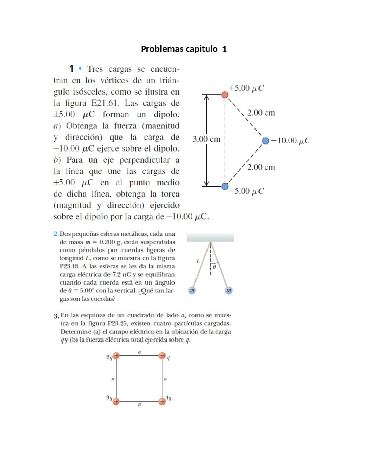 Problemas capitulo 1 - Fisica 3 - Problemas capitulo - Studocu