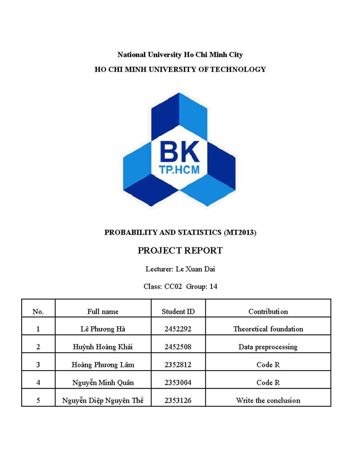 MT2013 Probability and Statistics Project Report on Cereal Ratings ...