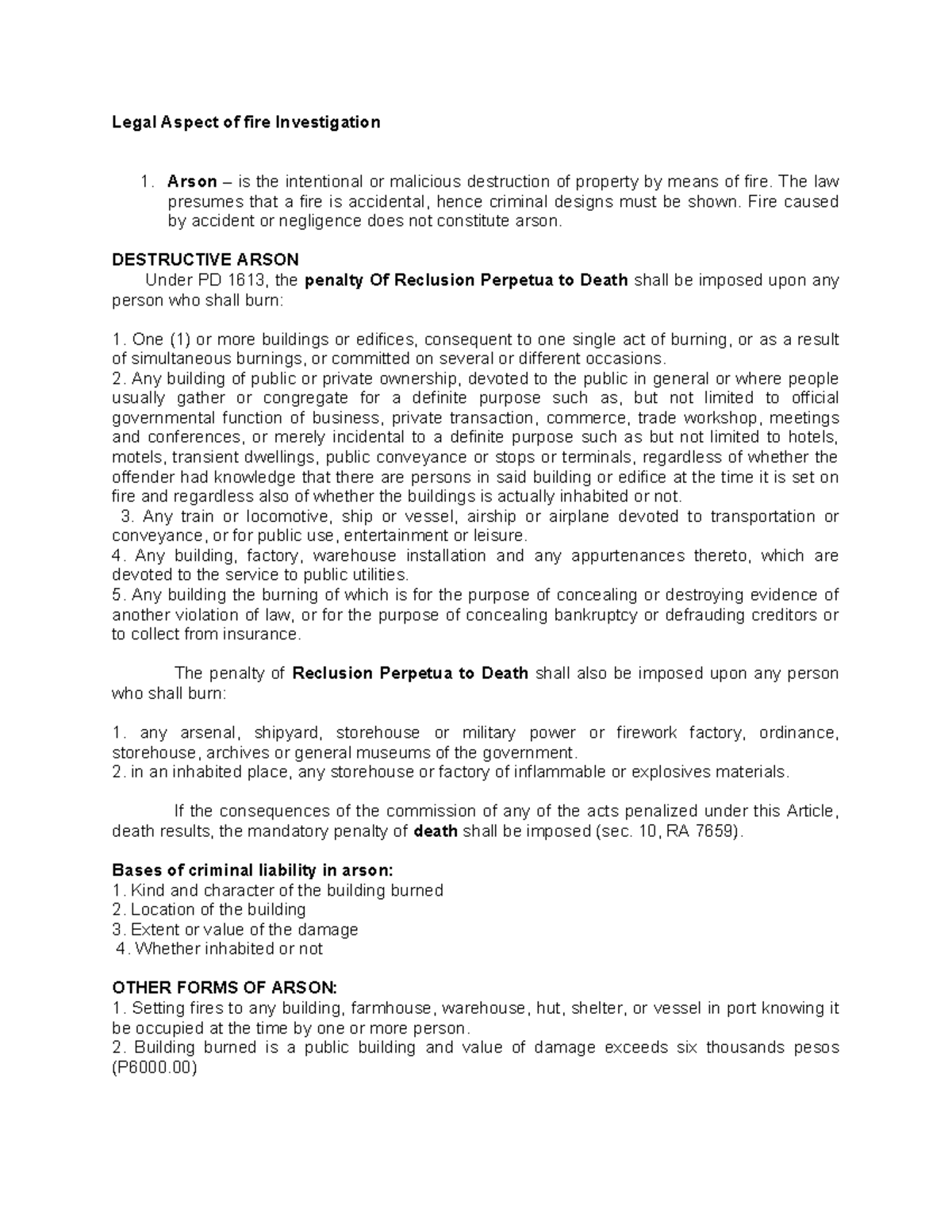 Legal Aspects of Fire Investigation: Understanding Arson Laws and ...