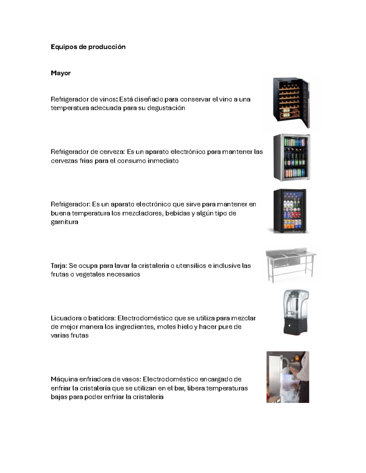 Equipos de Producción en un Bar: Mayor y Menor Utilidad - Studocu