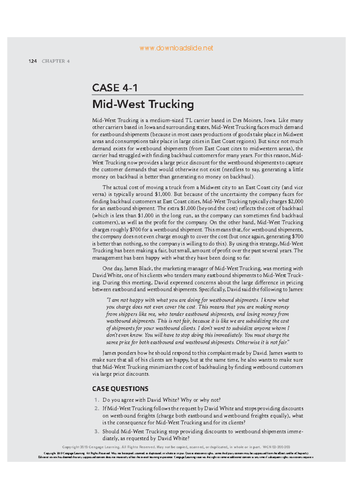 Case study 4 - 124124 CHAPTERCHAPTER 44 CASE 4- Mid-West Trucking Mid-West Trucking is a - Studocu