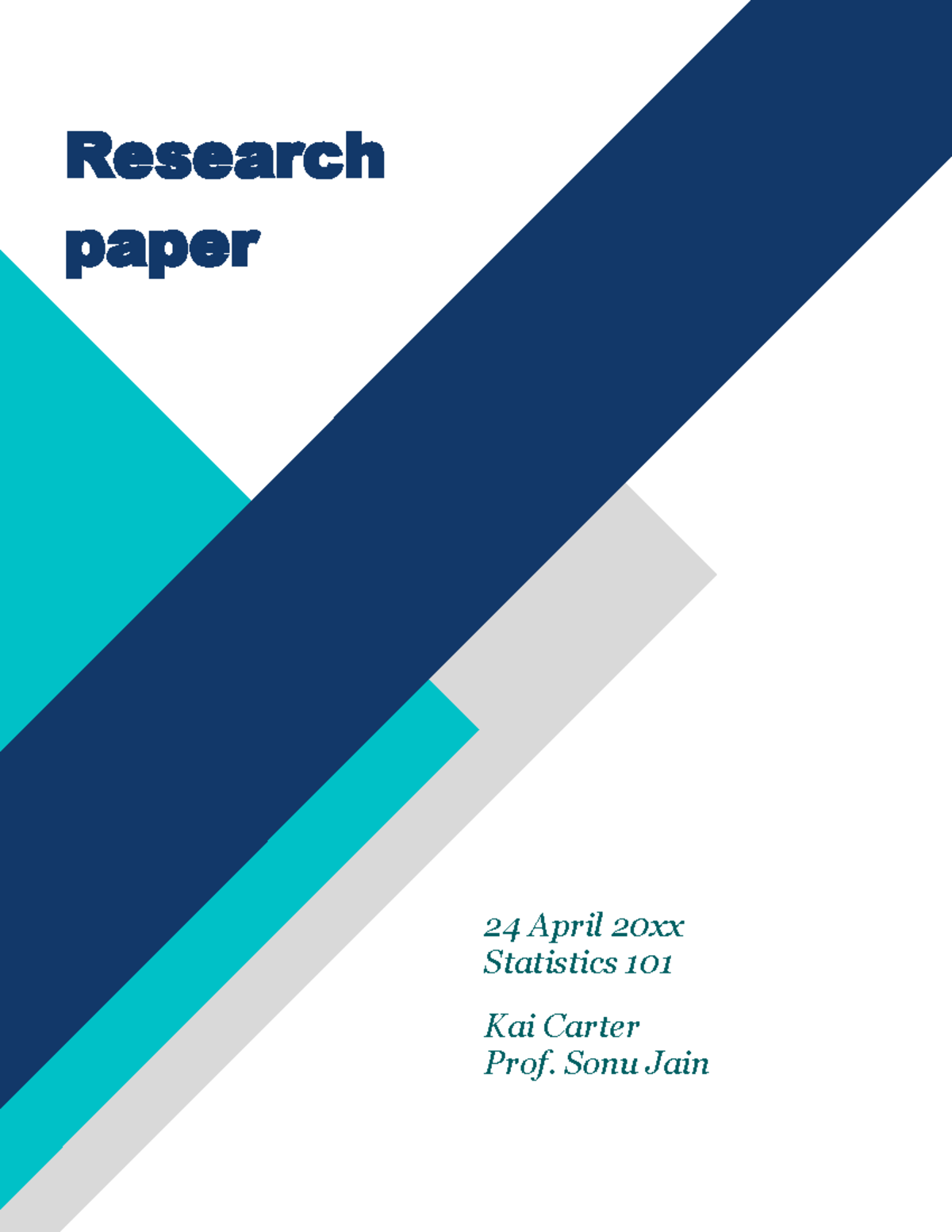 Statistics 101 Research Paper - April 24, 20xx - Studocu