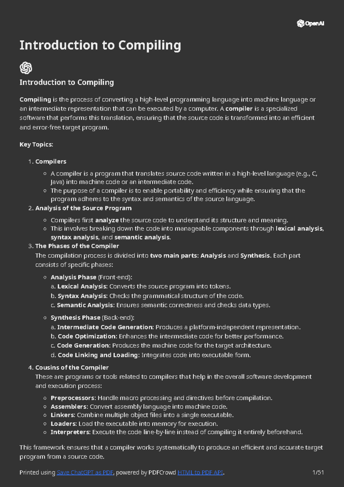 Introduction to Compiling - Introduction to Compiling Introduction to Compiling Compiling is the ...