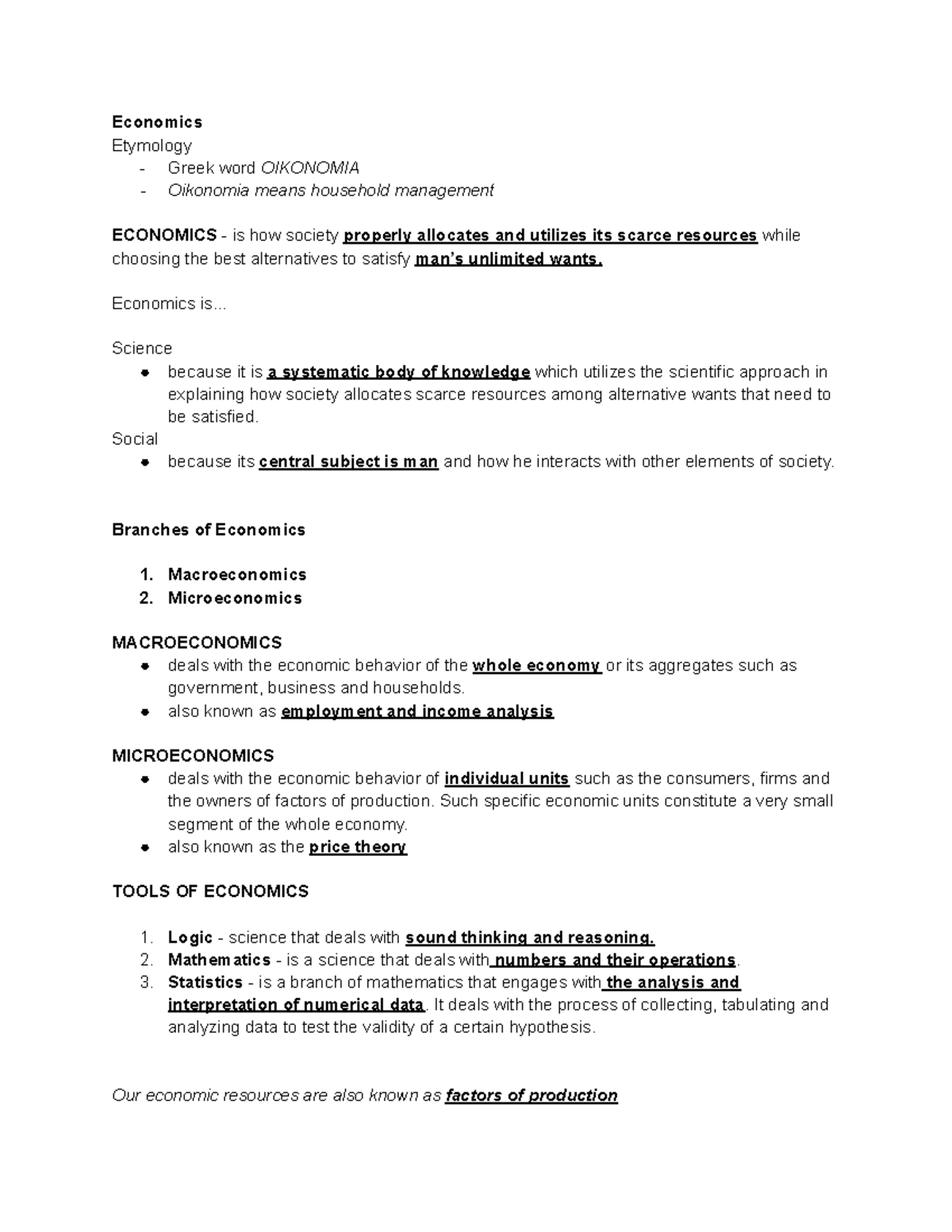 Applied Economics Reviewer: Understanding Key Concepts and Issues - Studocu