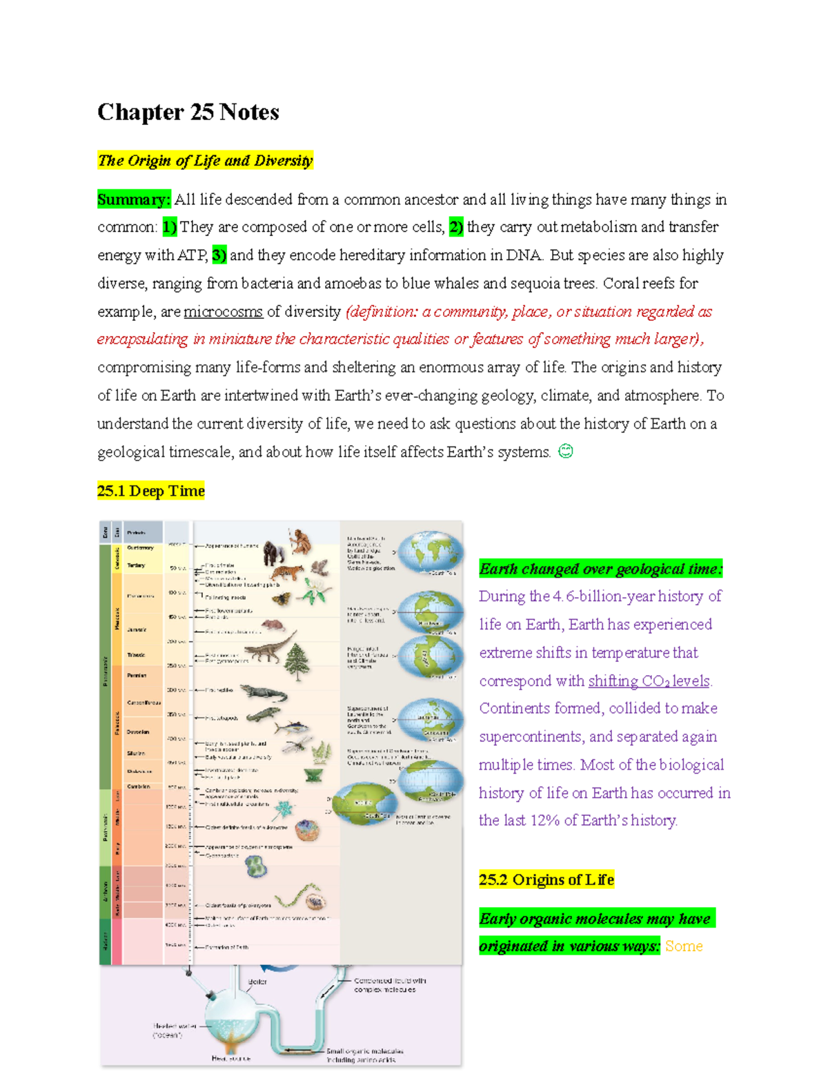 Bio 25: Origin of Life and Diversity Notes - Biology - Studocu