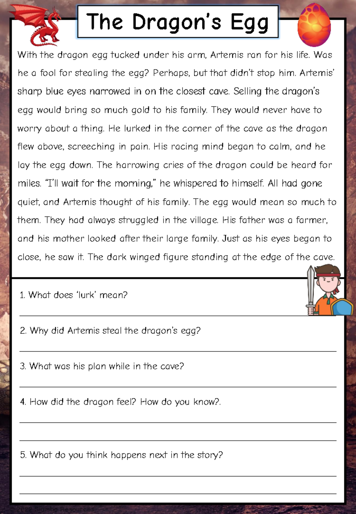 Grade 5Reading Comprehension Short Stories-1 - Click to edit Master ...
