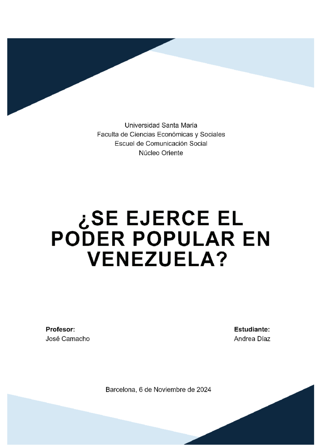 Poder Popular en Venezuela: Análisis y Reflexiones - Studocu