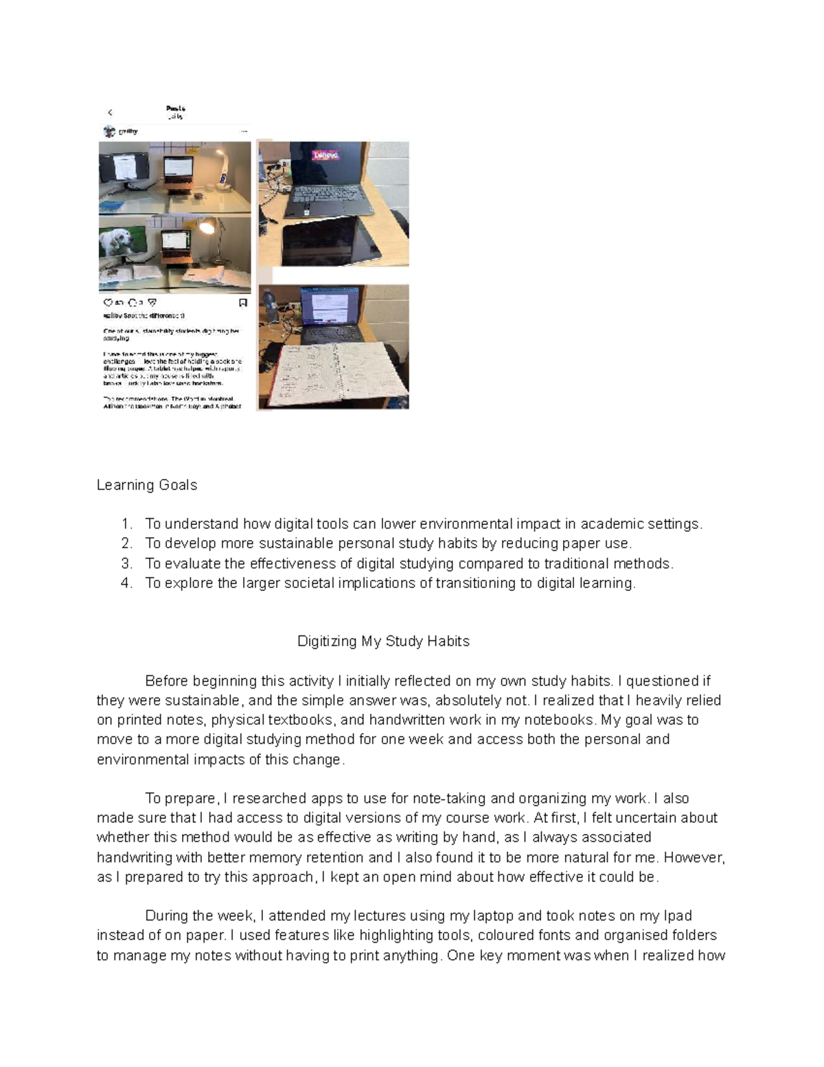 Sustain Reflection #2: Adapting Digital Study Habits for Sustainability ...