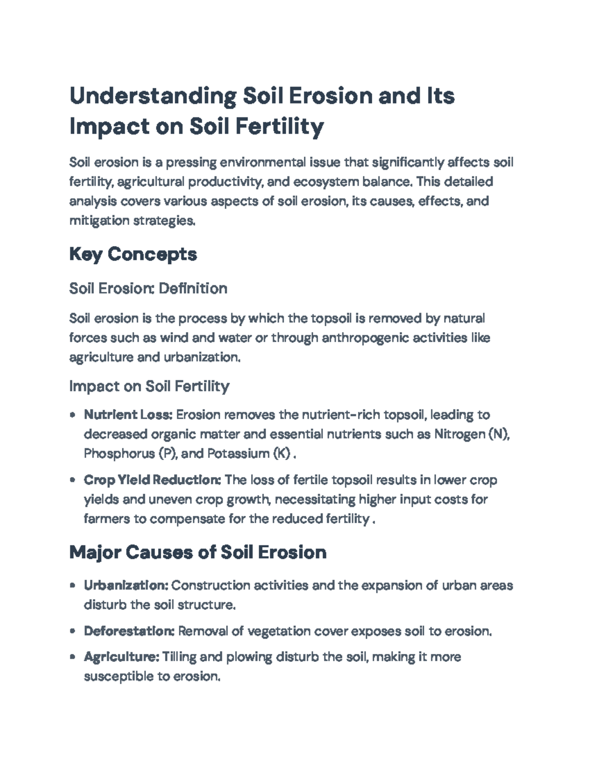 Understanding Soil Erosion: Causes, Effects, and Mitigation Strategies ...
