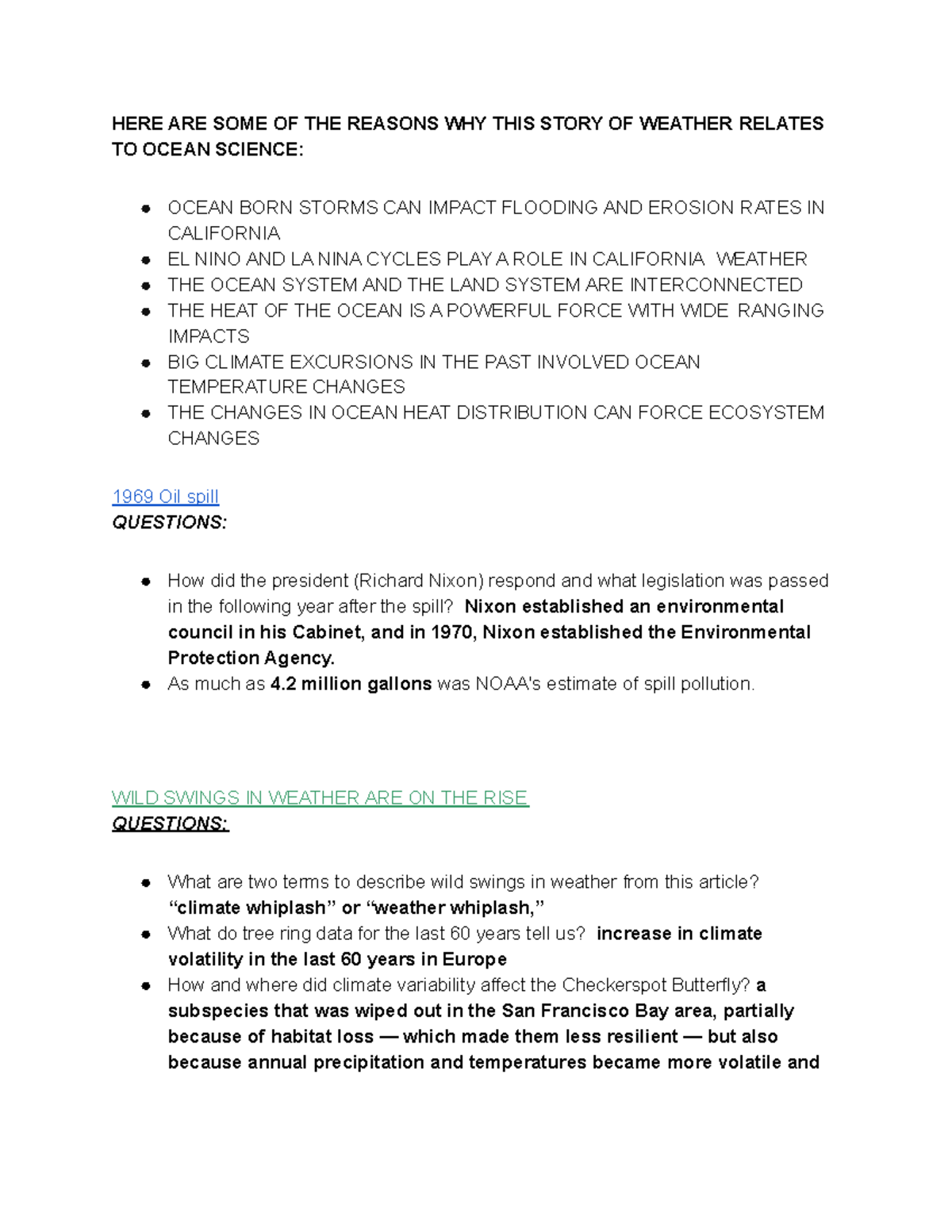 Oceans 320 Unit 5 - HERE ARE SOME OF THE REASONS WHY THIS STORY OF ...