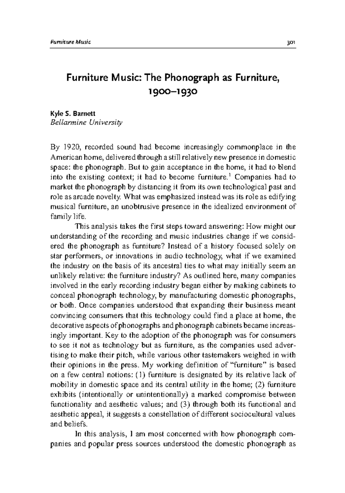 Furniture Music in the Home: The Phonograph's Role as Domestic Decor ...