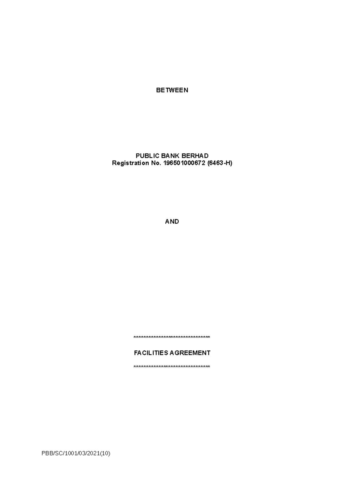 Revised Facilities Agreement (PBB/SC/1001/03/2021-10) Details - Studocu