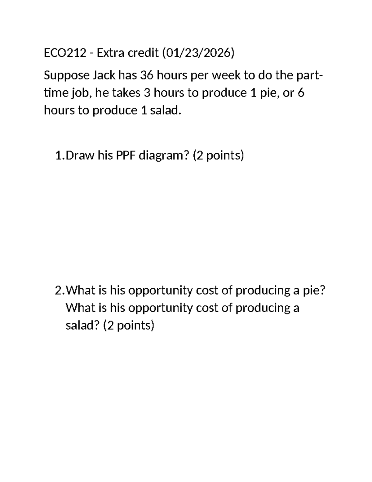 ECO212 extra credit questions (01-23-2026) - ECO 212 - ECO212 - Extra ...