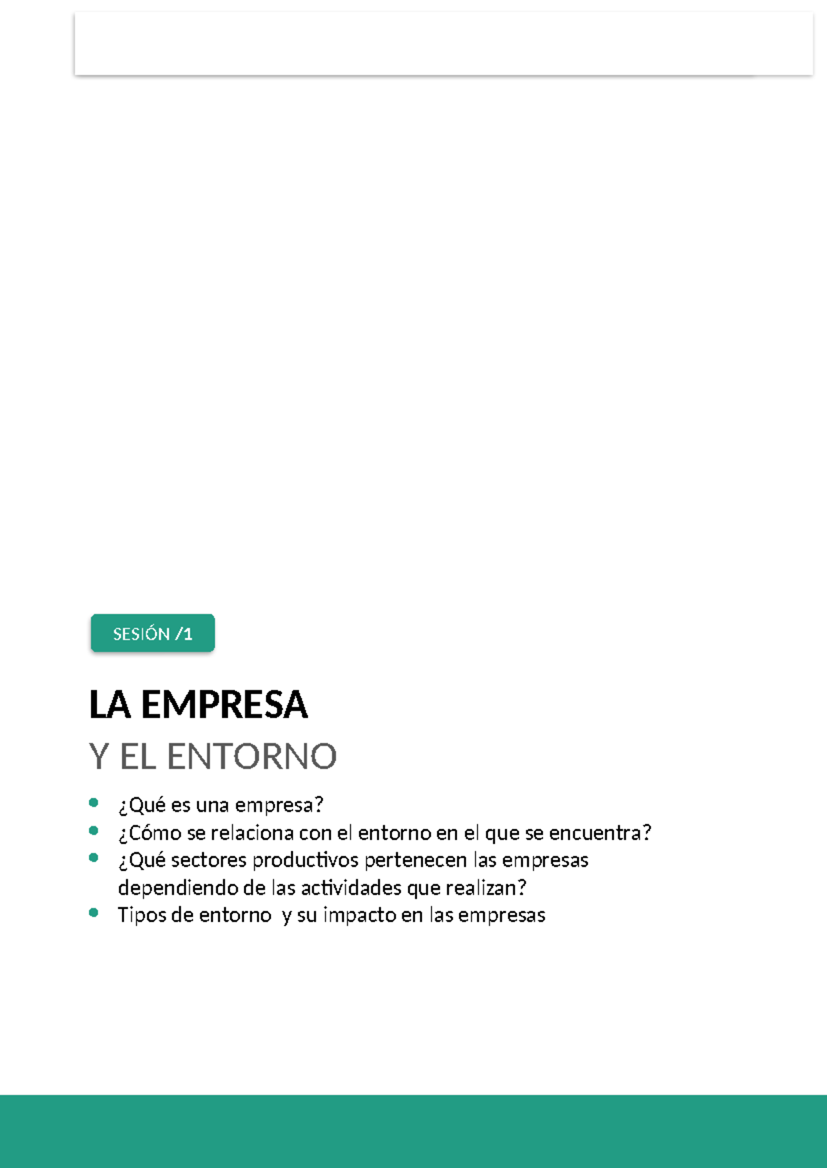 Sesion 1 - Separata AEN - Resumen DIRECCIÓN DE ACTORES - 1 LA EMPRESA Y ...