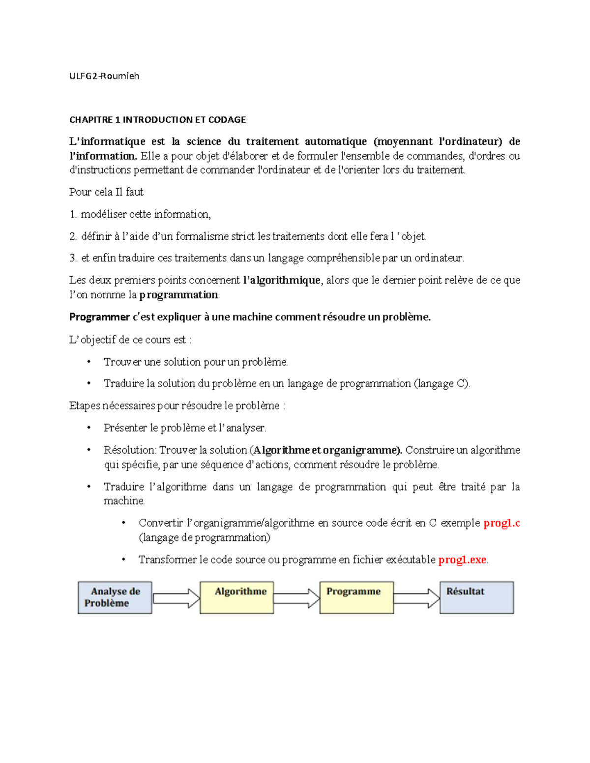 Chapitre 1 : Introduction et Codage - INFO1 - Studocu