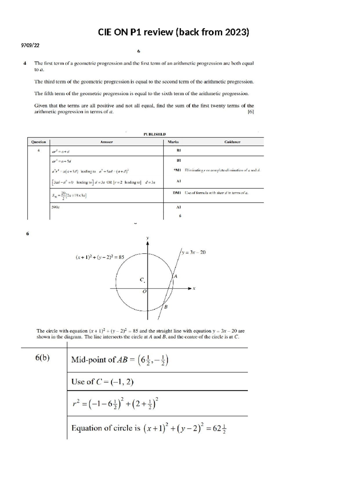 CIE ON P1 review - physics - CIE ON P1 review (back from 2023) 6 4 The ...