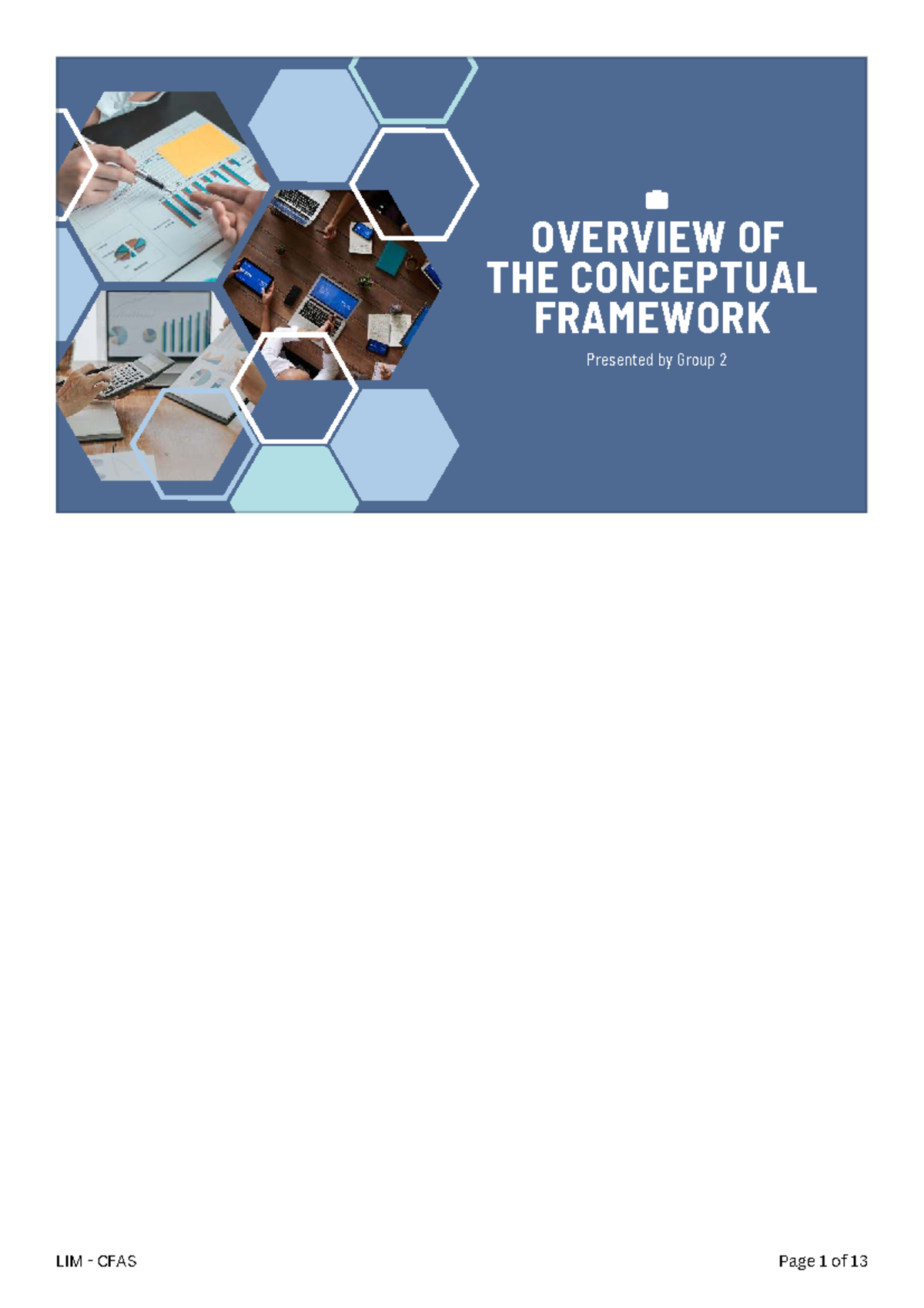 Lim Cfas Overview Of The Conceptual Framework In Accounting Studocu