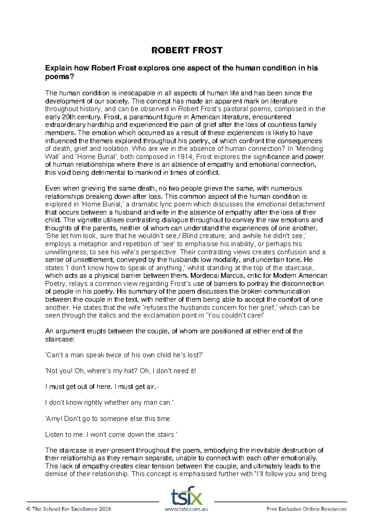 Exploring Human Connection in Robert Frost's Poetry: English Essay ...
