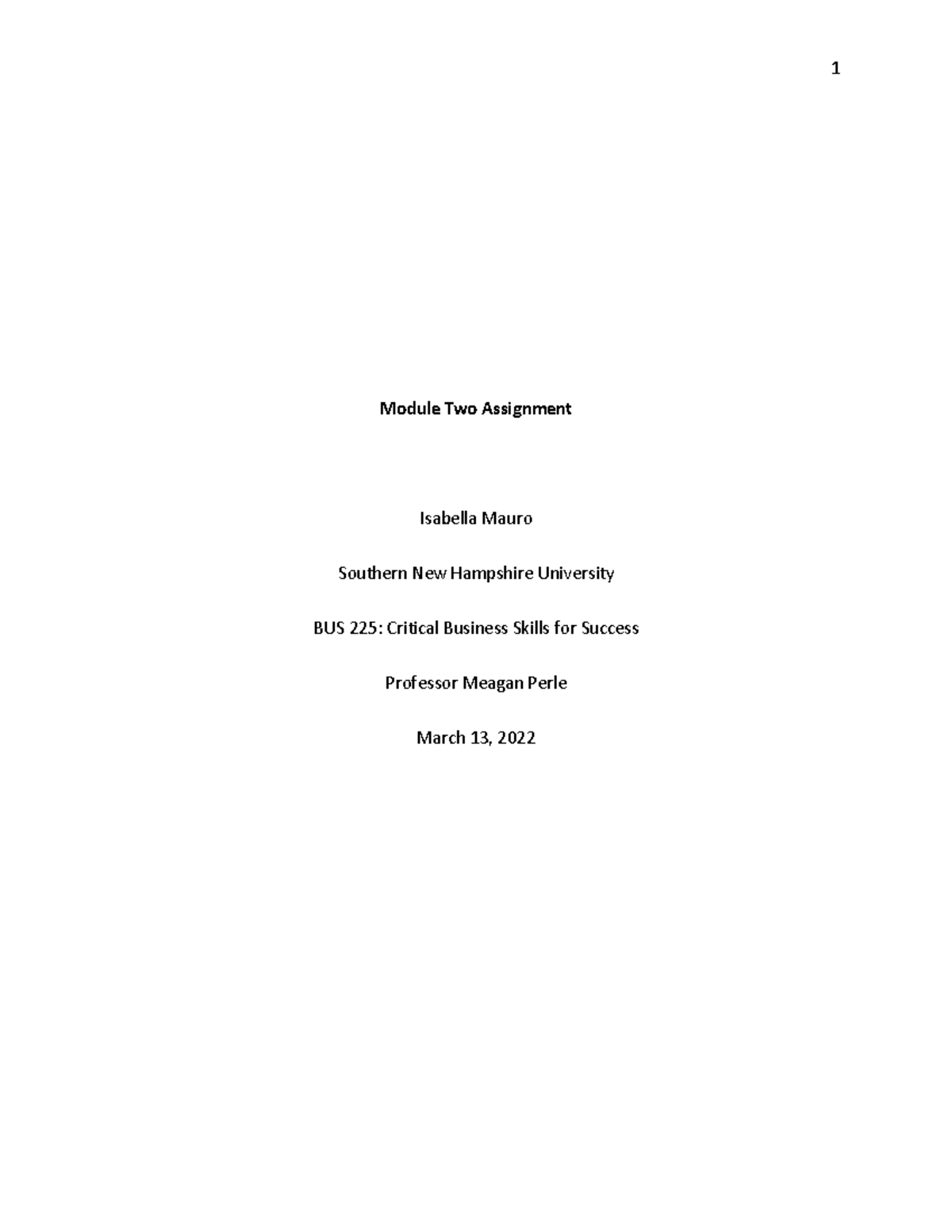 BUS225 Module Two Assignment - Module Two Assignment Isabella Mauro ...