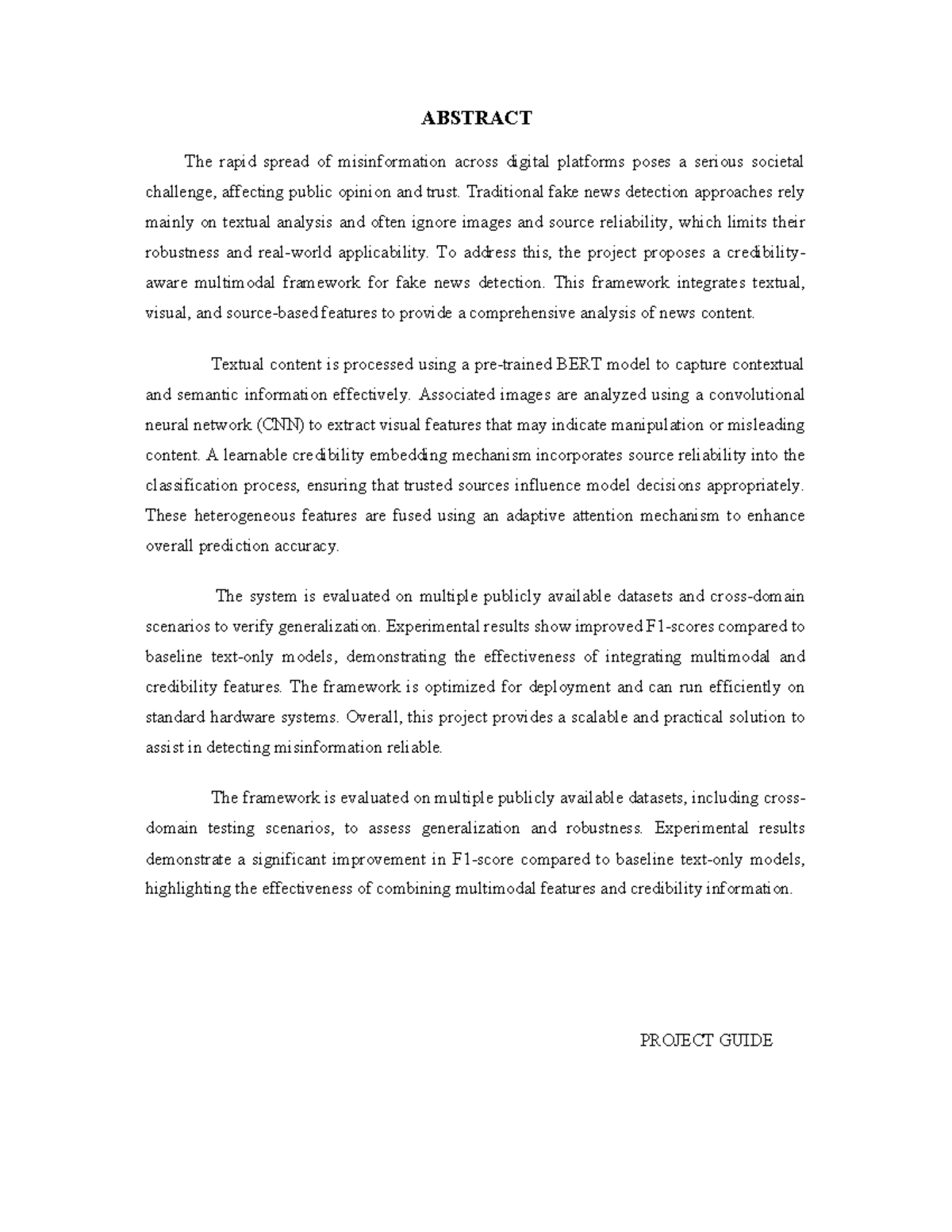 ELA - Project Guide on Multimodal Framework for Fake News Detection ...