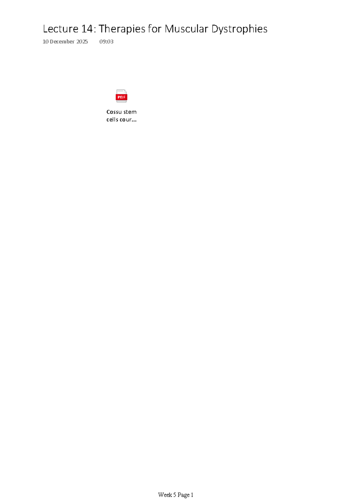 Lecture 14: Advanced Therapies for Muscular Dystrophies - Studocu